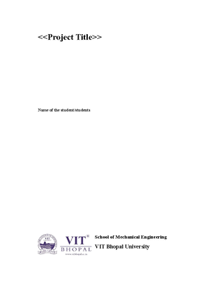 VIT Thesis Format - Page Specification Page Dimension and Binding ...
