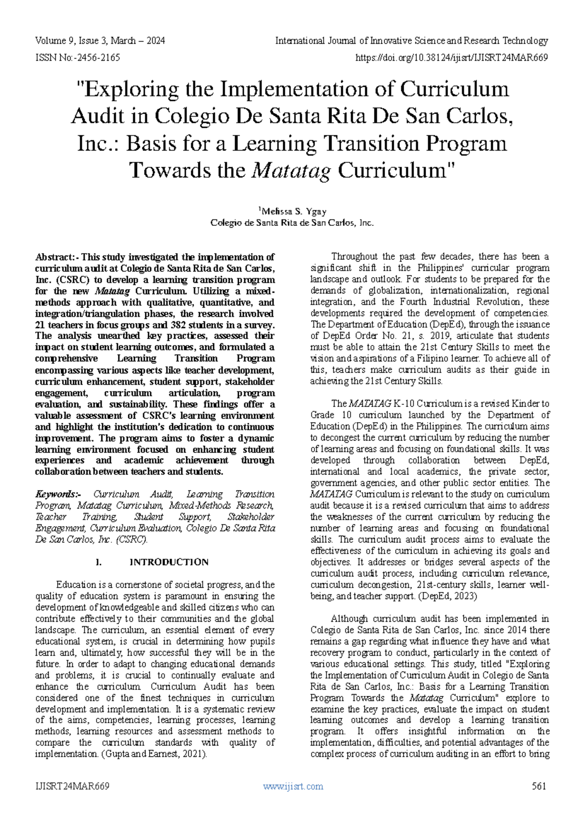 Ijisrt 24MAR669 - dfdfdf - ISSN No:- 2456 - 2165 doi/10.38124/ijisrt ...