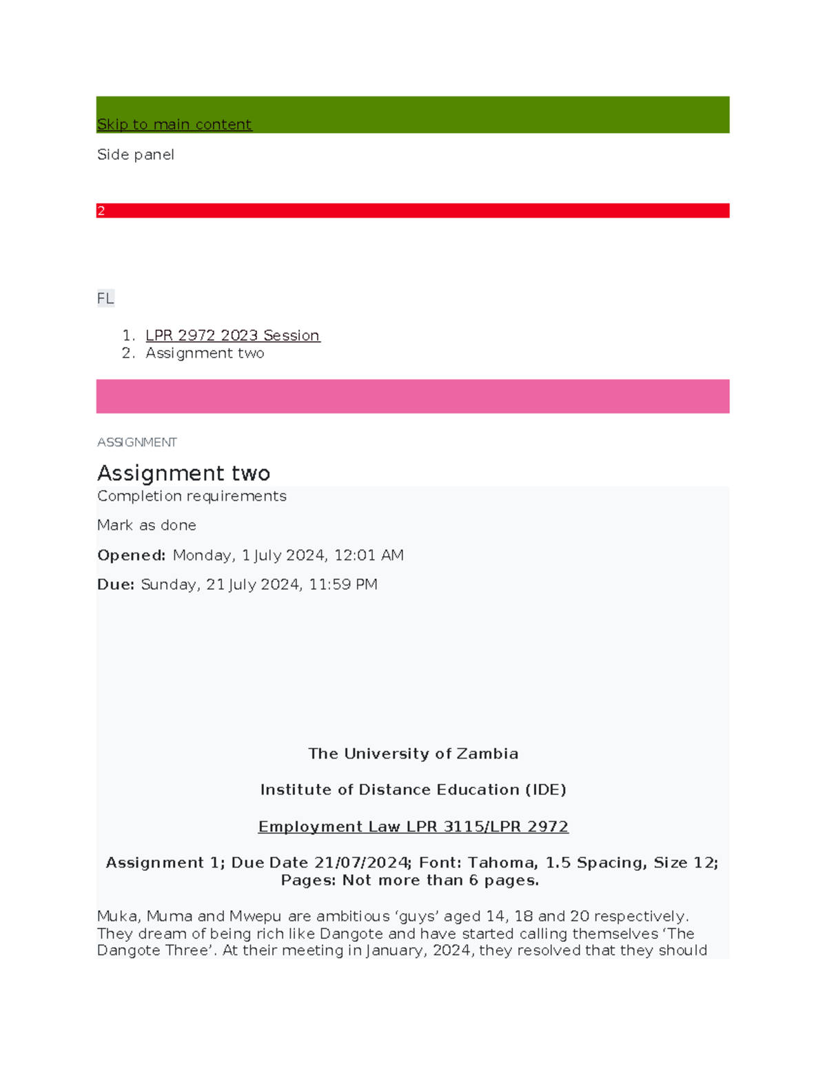 Assignment 2 - Skip to main content Side panel Toggle search input 2 FL ...