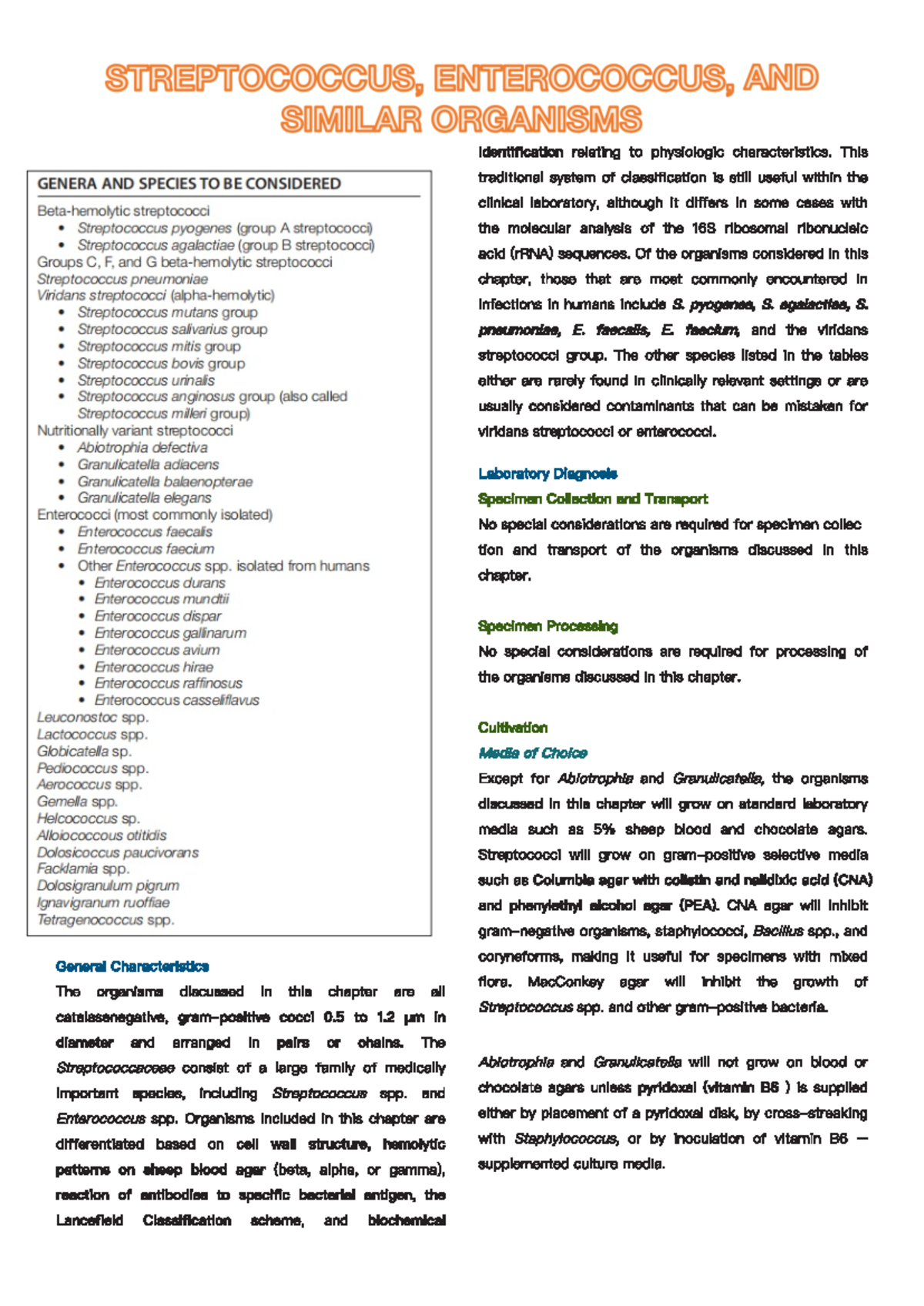 Streptococcus spp. - STREPTOCOCCUS, ENTEROCOCCUS, AND SIMILAR ORGANISMS identification relating ...
