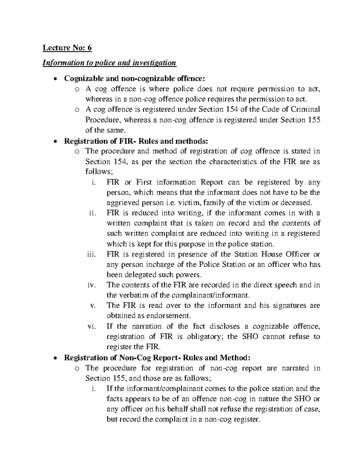 Information to Police and Investigation 06. - Criminal code - Studocu