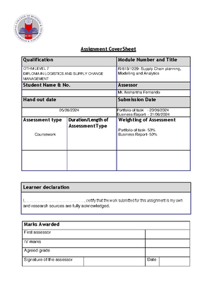 CA task 1 110 plan - computer architecture - Assignment Cover Sheet ...