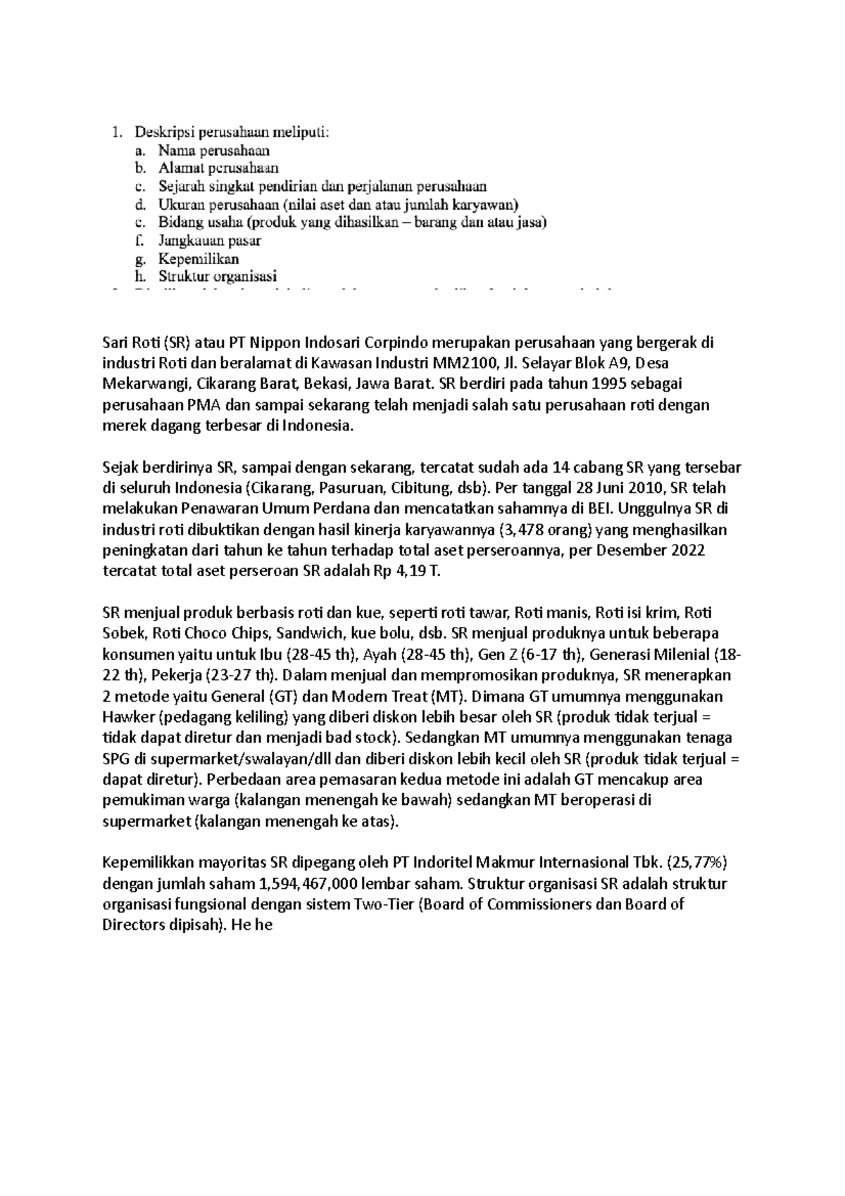 SR 1 - sari roti 1 - Sari Roti (SR) atau PT Nippon Indosari Corpindo ...