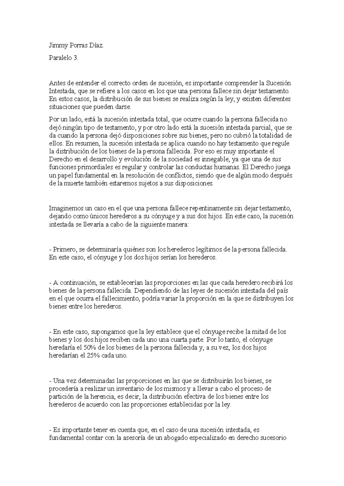 Sucecion intestada, 21 de abril 2024. derecho sucesorio - Jimmy Porras ...