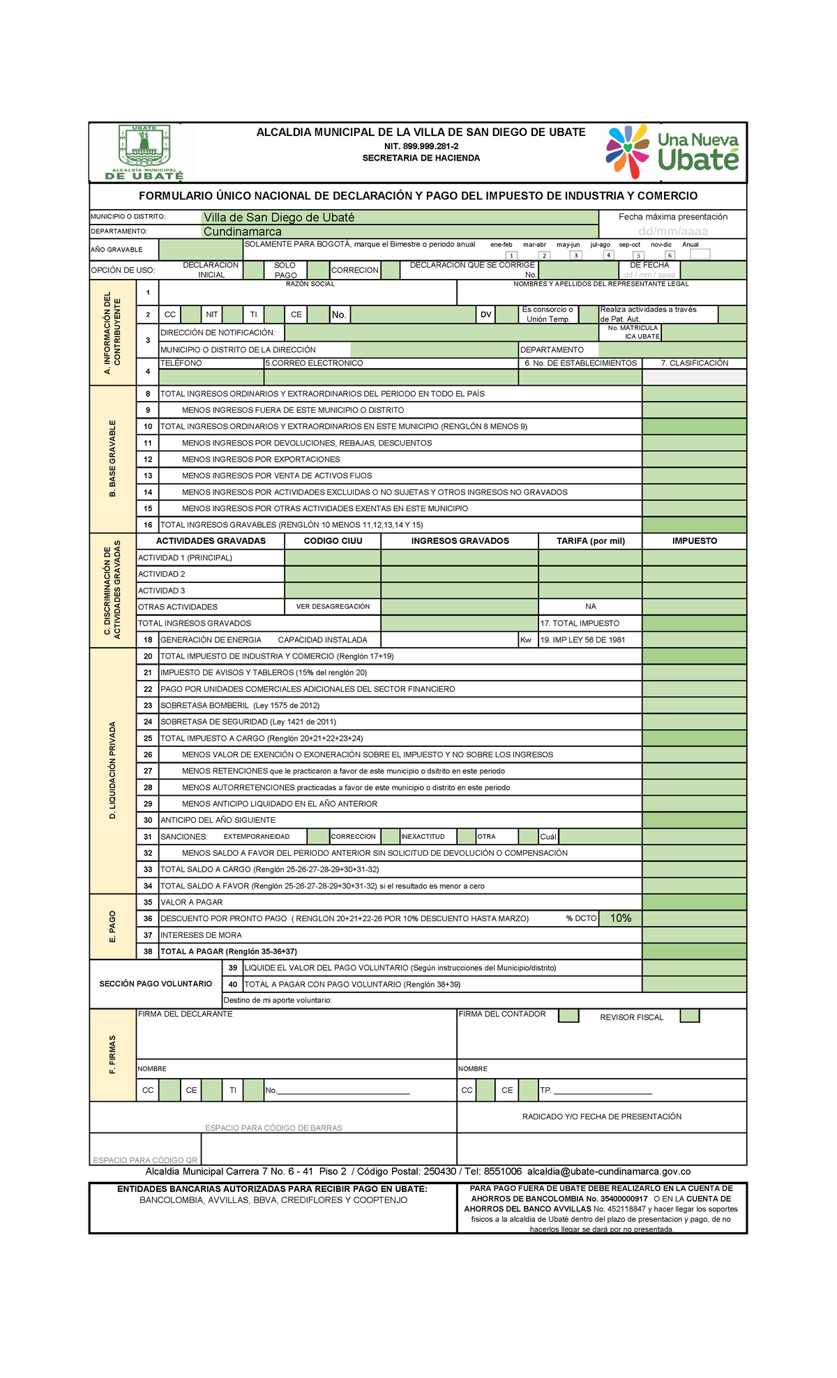 54813 formulario-unico-nacional-ica-2022-1 - AÑO GRAVABLE SOLAMENTE ...