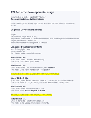 Pediatric review ATI - Pediatric Laboratory Values: the source, knowing ...
