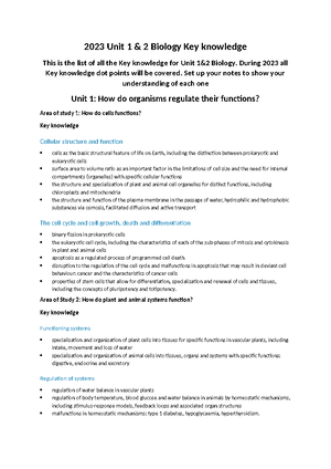 Biology unit 1 aos 1 how do cells function - Biology Unit 1 AOS 1: How ...