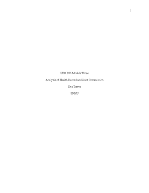 HIM 220 Module One Journal Template - Running head: MODULE ONE JOURNAL ...