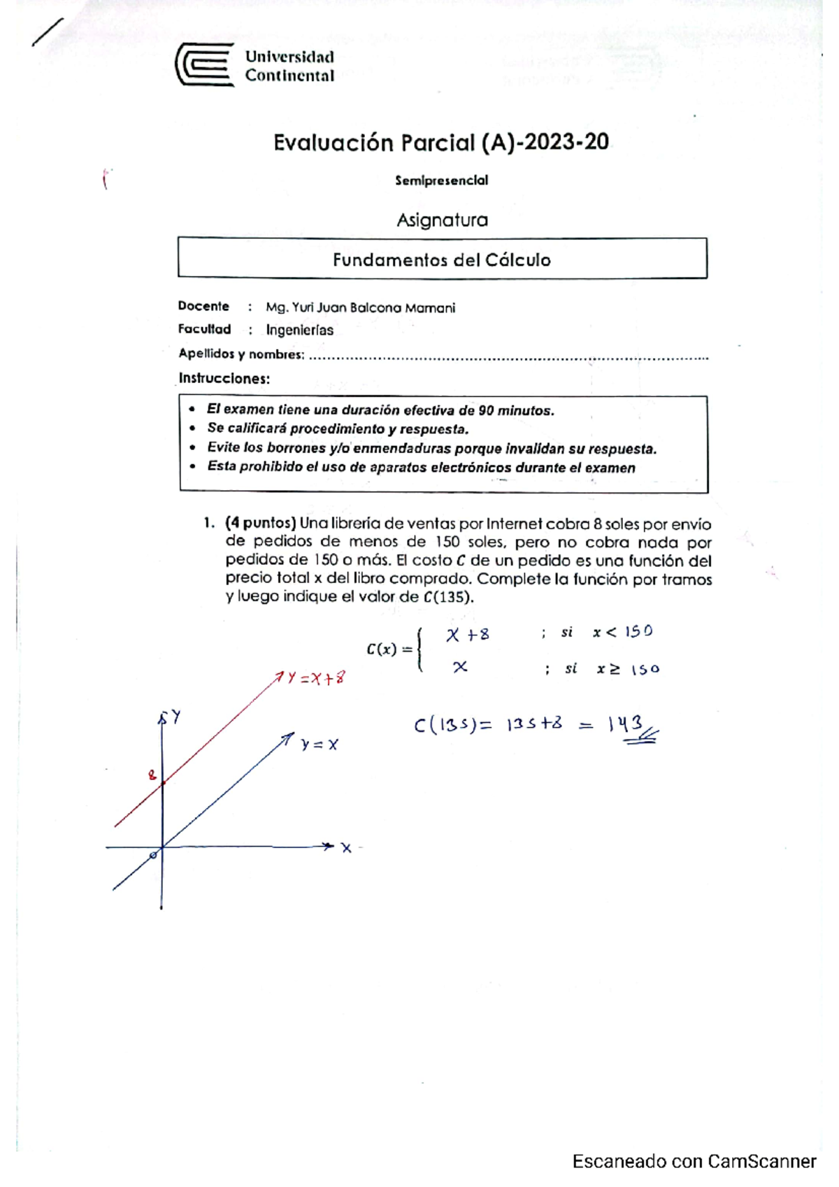 Solución del examen parcial - Fundamentos del Calculo - Studocu