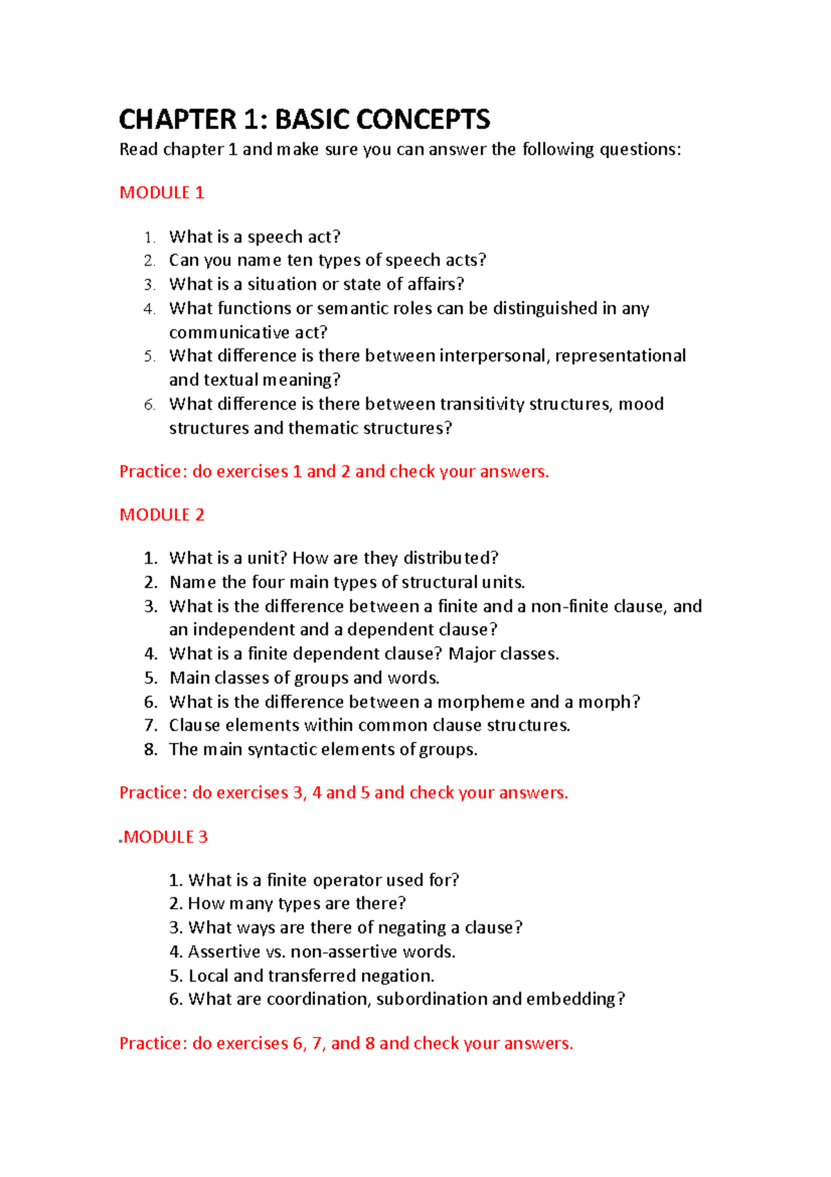 Chapter 1 study guide - CHAPTER 1: BASIC CONCEPTS Read chapter 1 and ...
