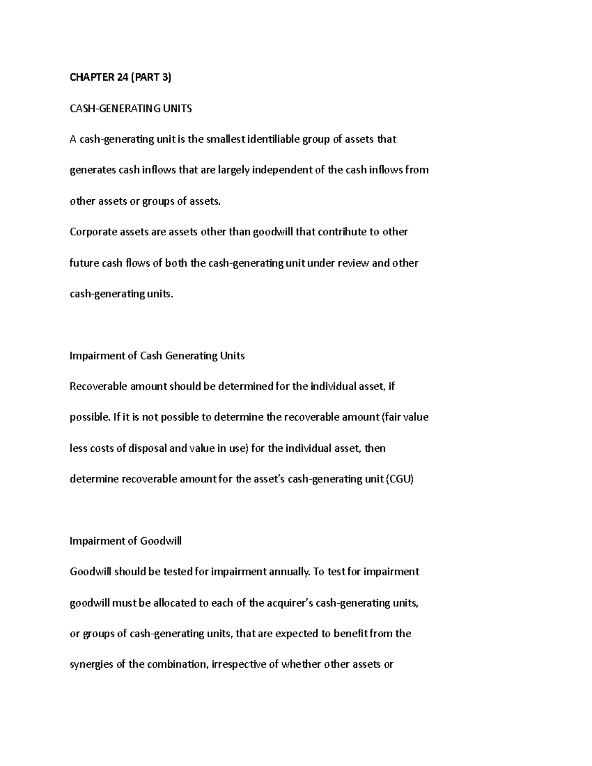 Chapter 24 (PAR 3 WPS Office - CHAPTER 24 (PART 3) CASH-GENERATING ...