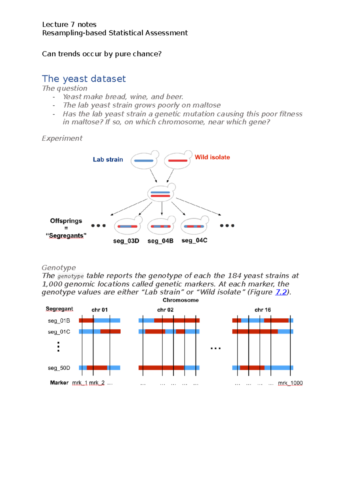 Lecture 7 Resampling Based Statistical Assessment Resampling Based Statistical Assessment Can