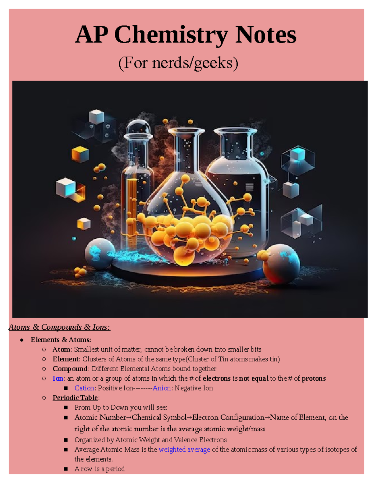 AP Chemistry Notes - AP Chemistry Notes (For nerds/geeks) Atoms ...