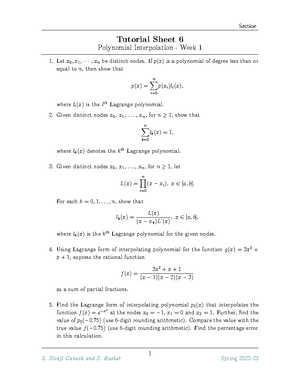 MA 214 formula sheet - list of important equations and methods (incomplete) - Numerical Analysis ...