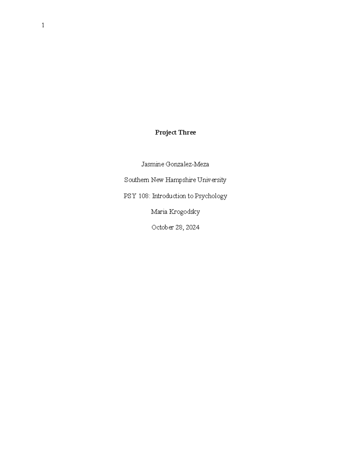 PSY108 Project Three - Received a B - Project Three Jasmine Gonzalez ...