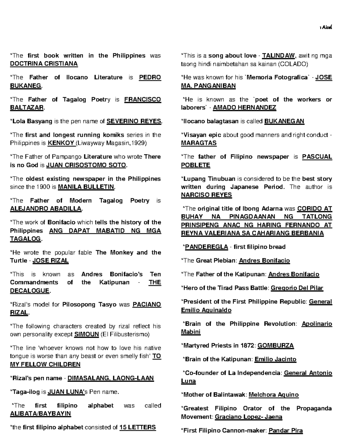 GEN ED Keyword 1 - For LET exams. Can be a reviewer. - *The first book ...