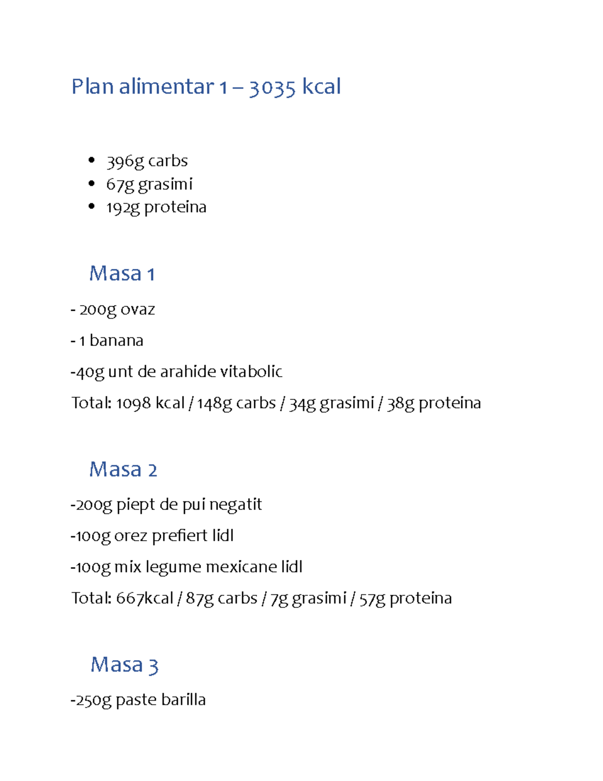 Plan alimentar 1 - Studocu