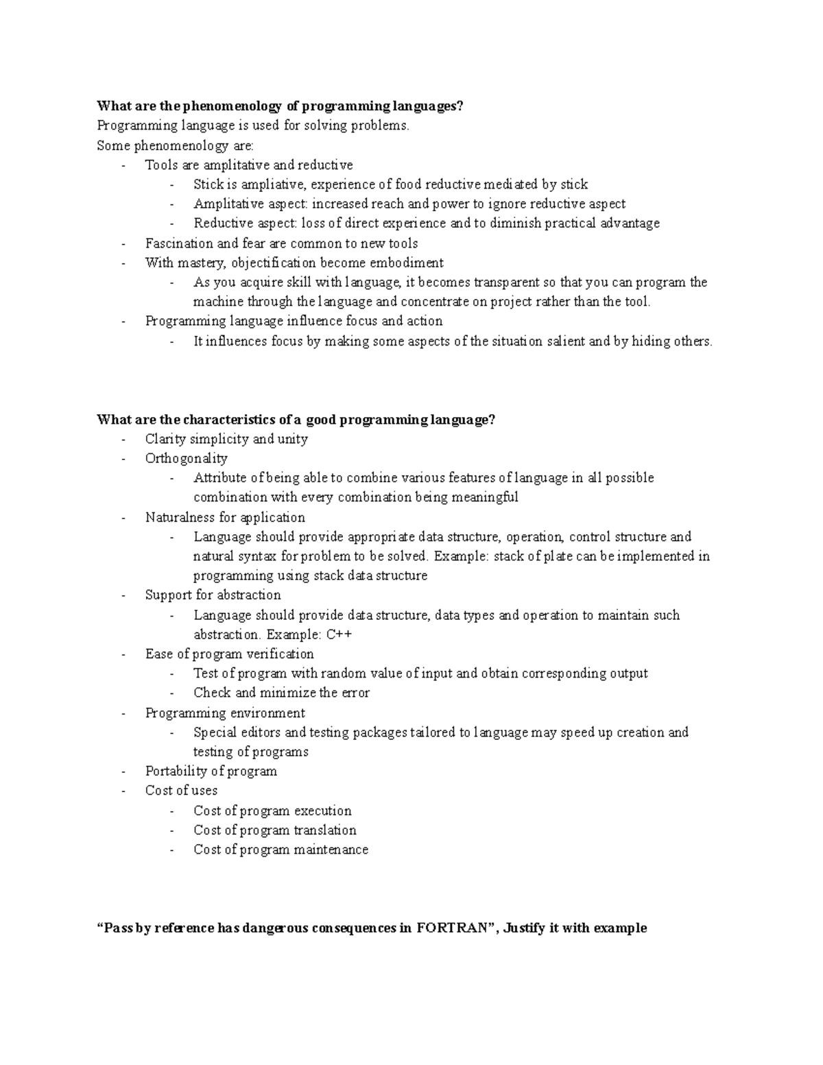 PPL Full Exam Solutions - Principles of Programming Language - PoU ...