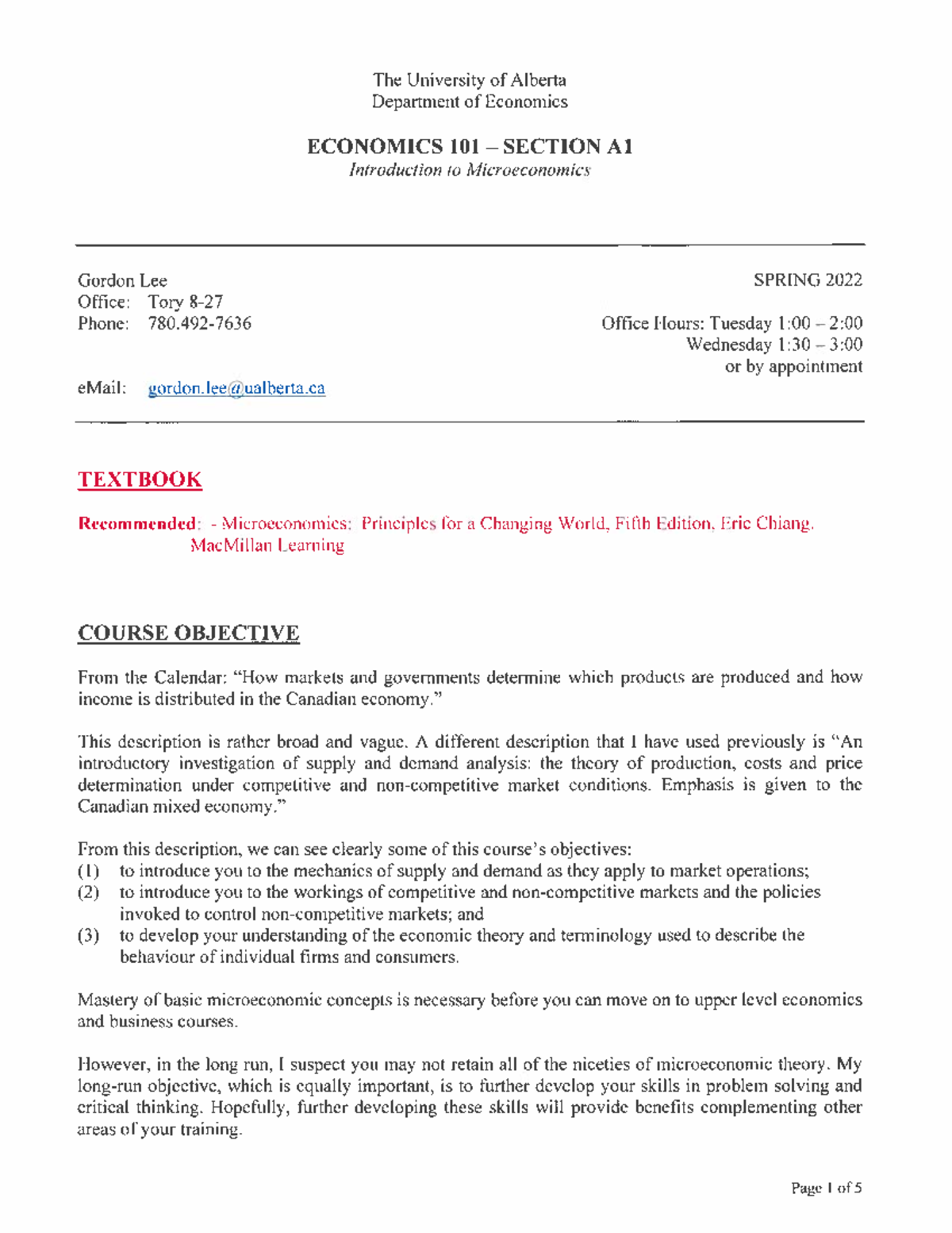 ECON101.Syllubus - Spring 2022 - Econ 101 (introduction to ...