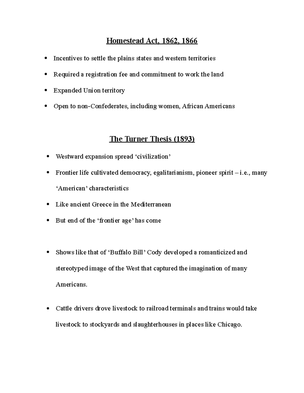 Session 16 - Homestead Acts - Evolution of livestock raising and ...