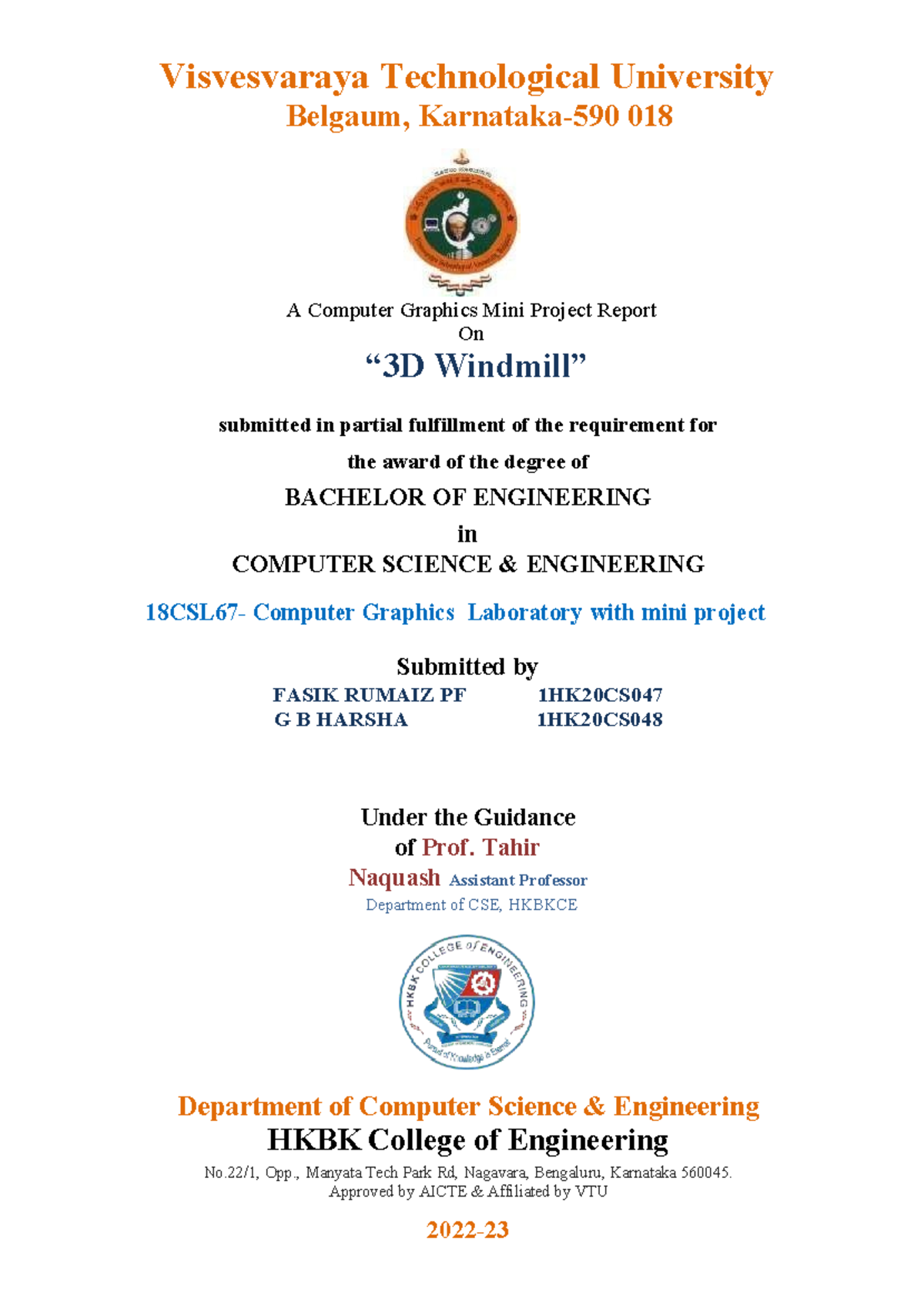 CGL Report - Visvesvaraya Technological University Belgaum, Karnataka ...