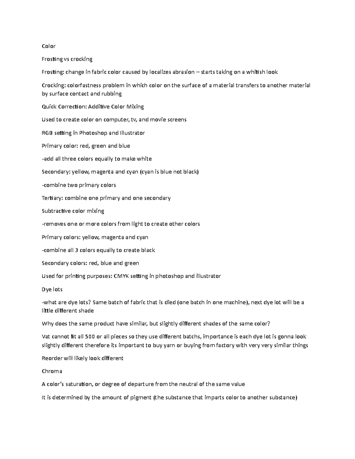 Color notes - Color Frosing vs crocking Frosing: change in fabric color ...