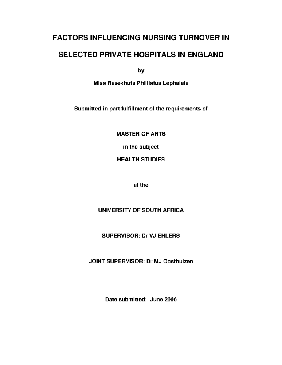 43165697 Course Int FACTORS INFLUENCING NURSING TURNOVER IN 43165697-course-int-factors-influencing-nursing-turnover-in