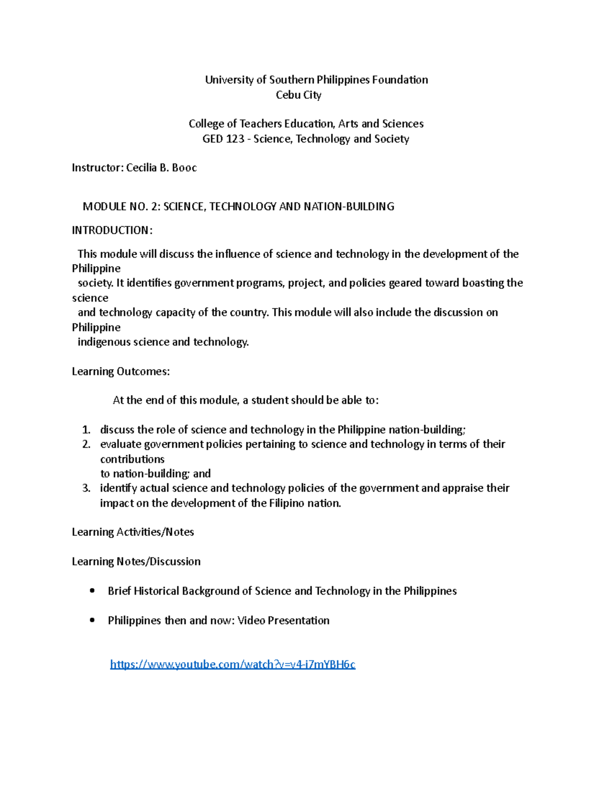 Sts Module 2 Lecture Notes 2 University Of Southern Philippines