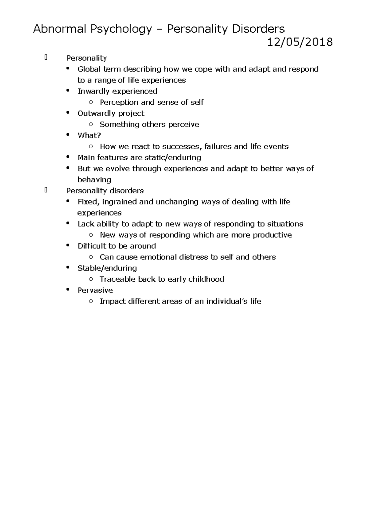 Abnormal Psychology Personality Disorders - Abnormal Psychology ...