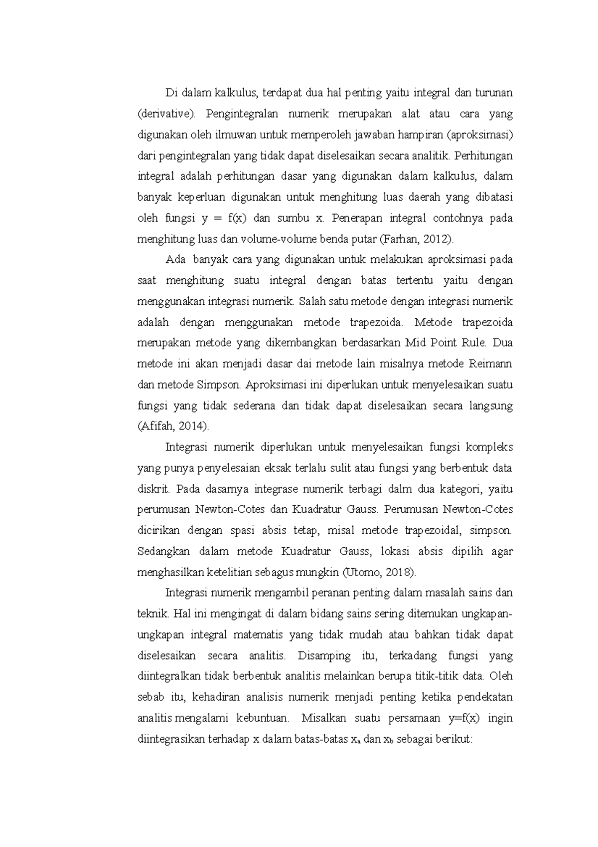 Metode Trapezoid - Di dalam kalkulus, terdapat dua hal penting yaitu ...