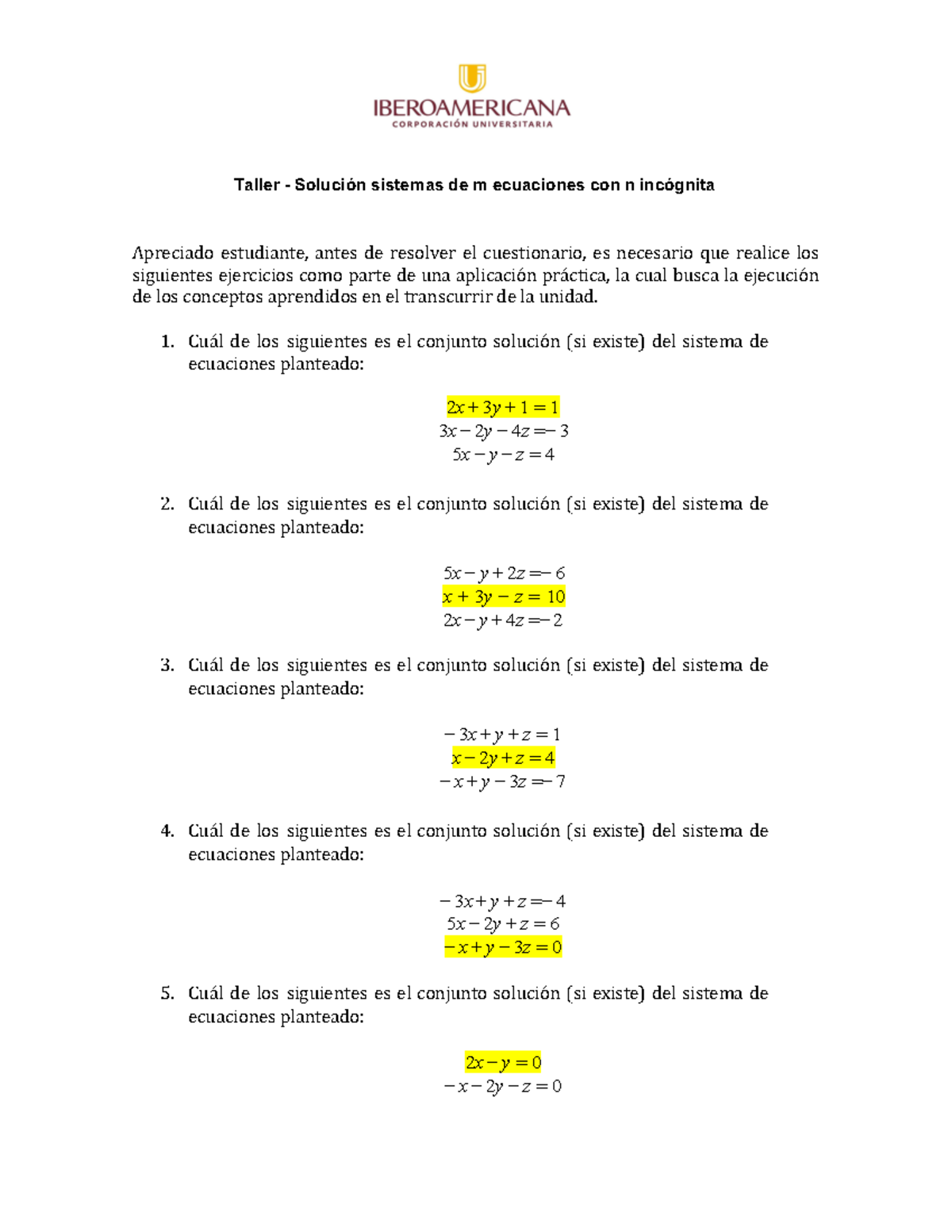 Taller virtual Actividad 04 - Taller - Solución sistemas de m ...