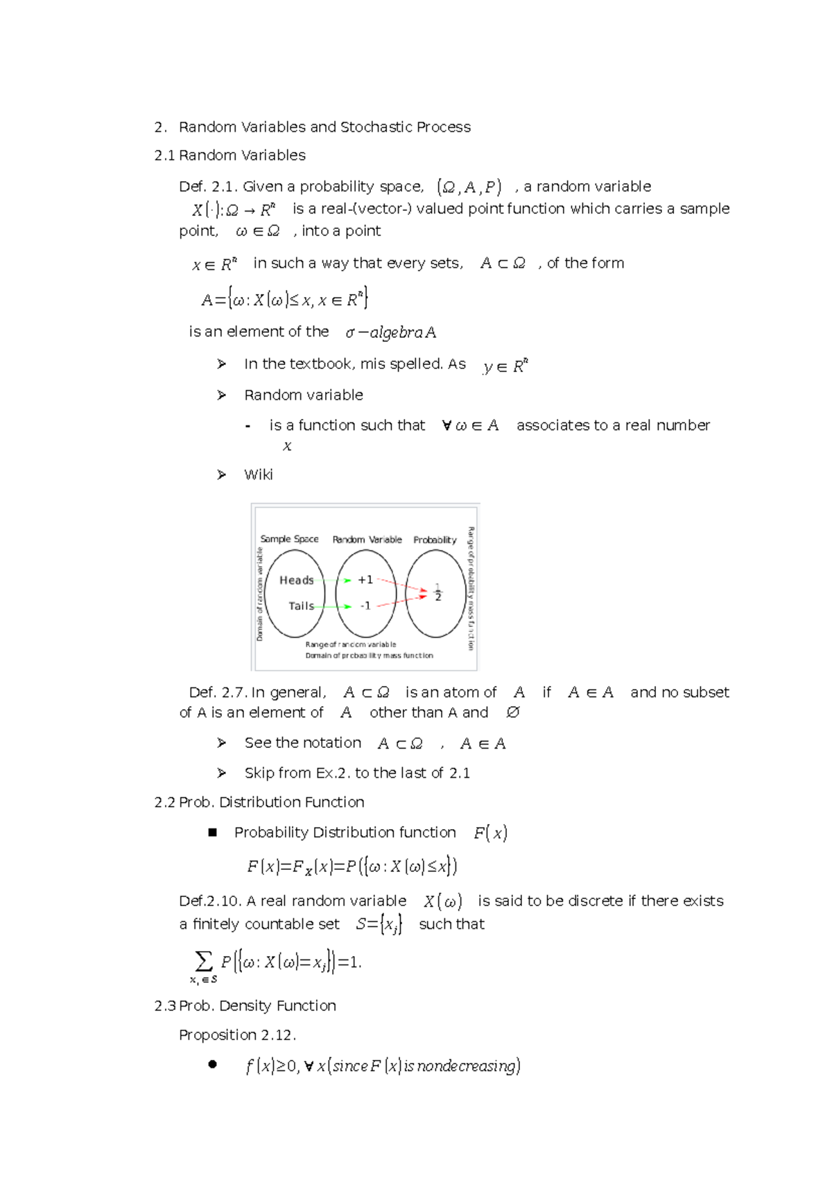 Chapter 2 - best - Random Variables and Stochastic Process 2 Random ...