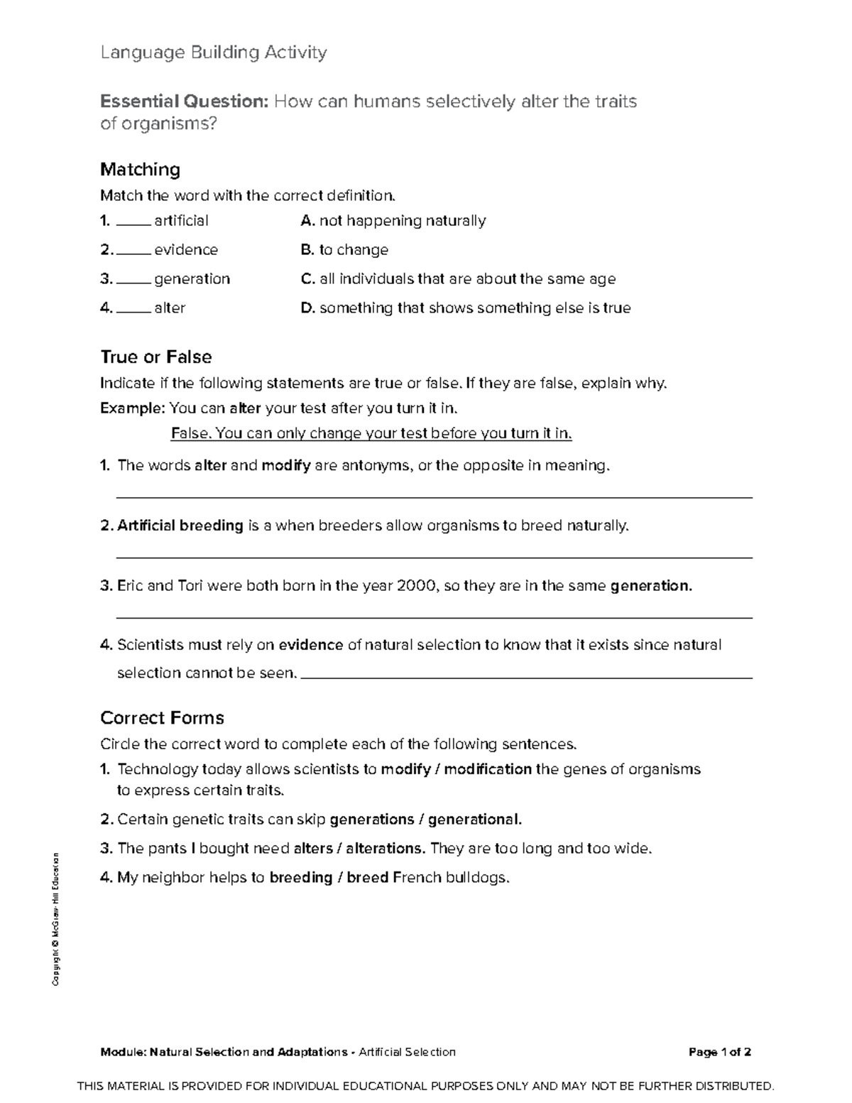 L212 L3 EL+Worksheet - Very good - Copyright © McGraw-Hill Education ...