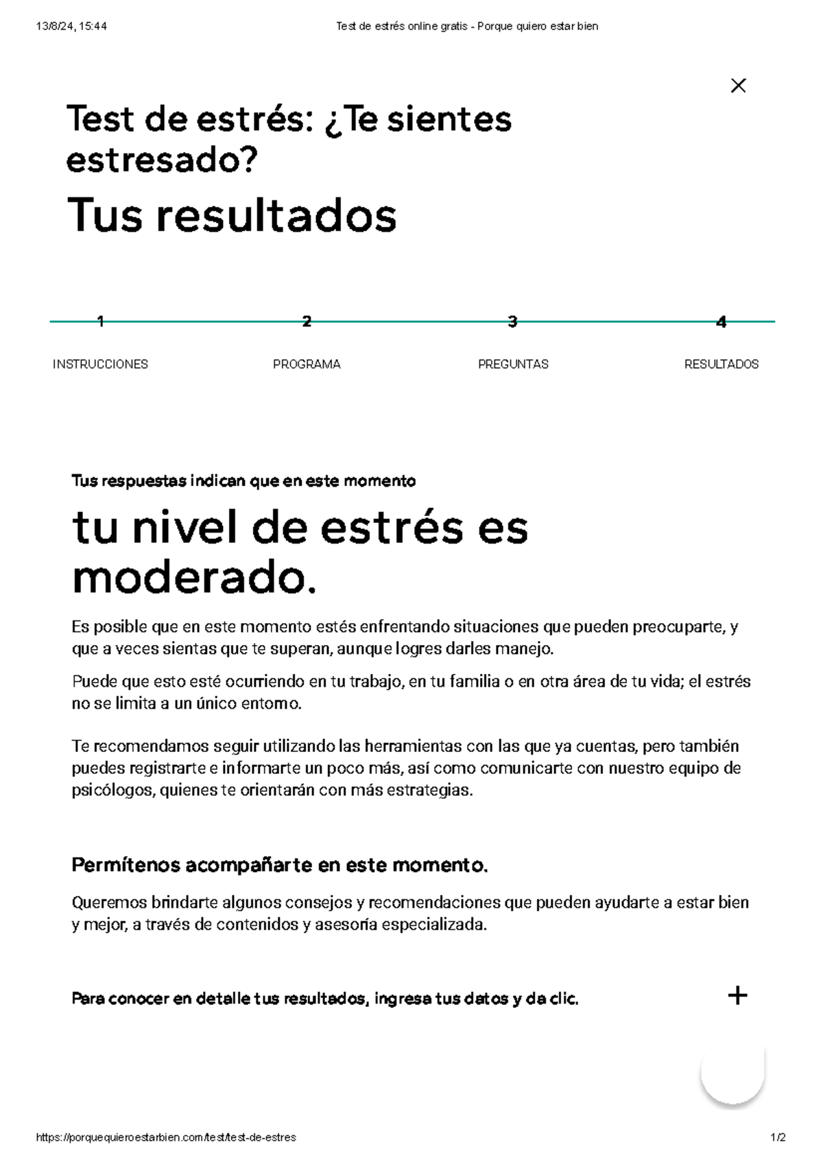 Test de estrés online gratis - Porque quiero estar bien - 13/8/24, 15 ...