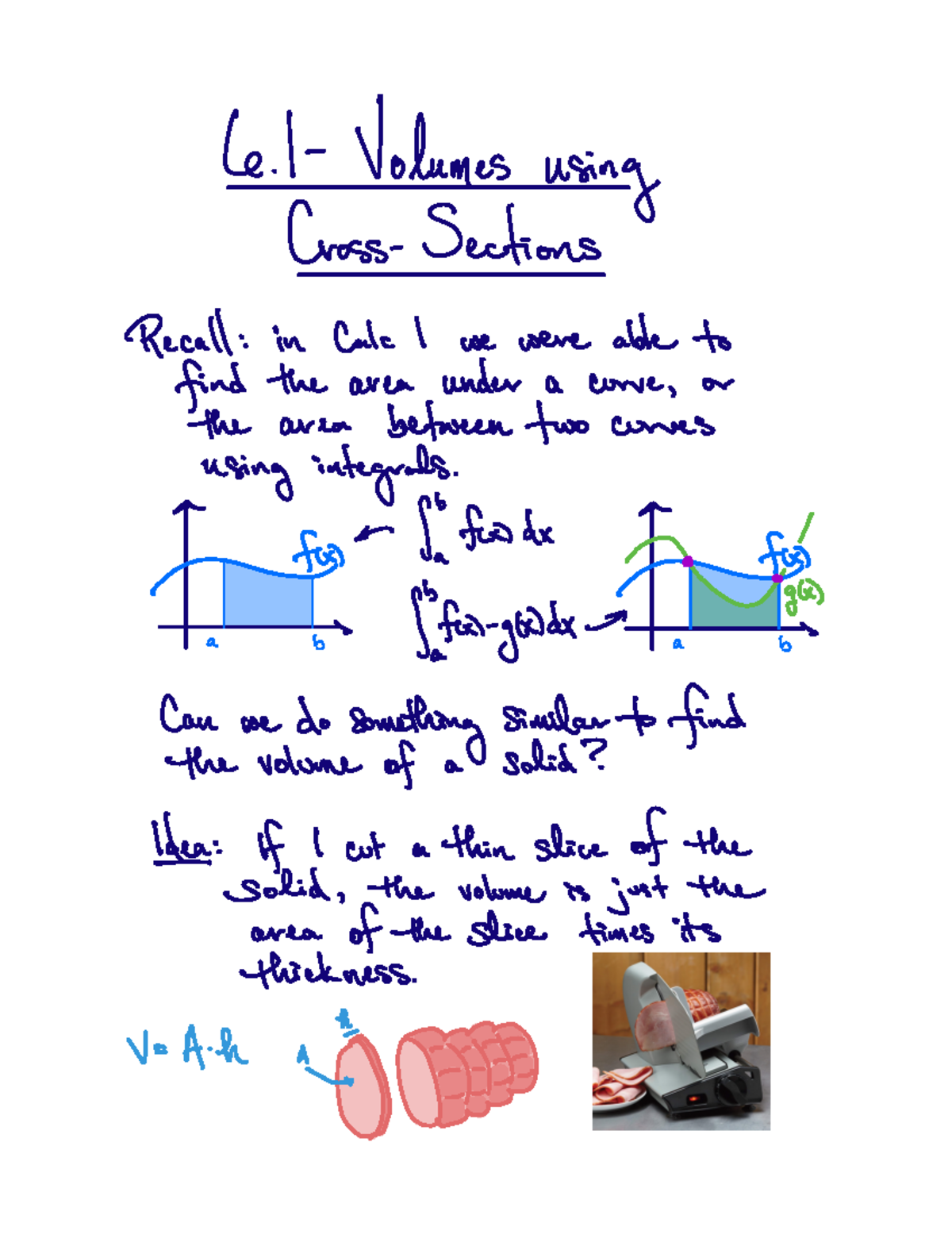 6.1 - volumes using cross-sections - 6 1 Volumes using Cross Sections ...