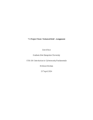 2-3 Activity: Data Protection Case Study - CYB 200 Module Two Case Study David Pace Professor ...
