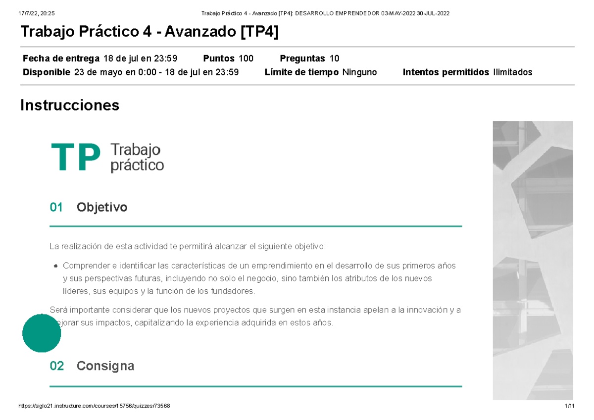 Trabajo Práctico 4 Avanzado Tp4 Desarrollo Emprendedor 03 May 2022