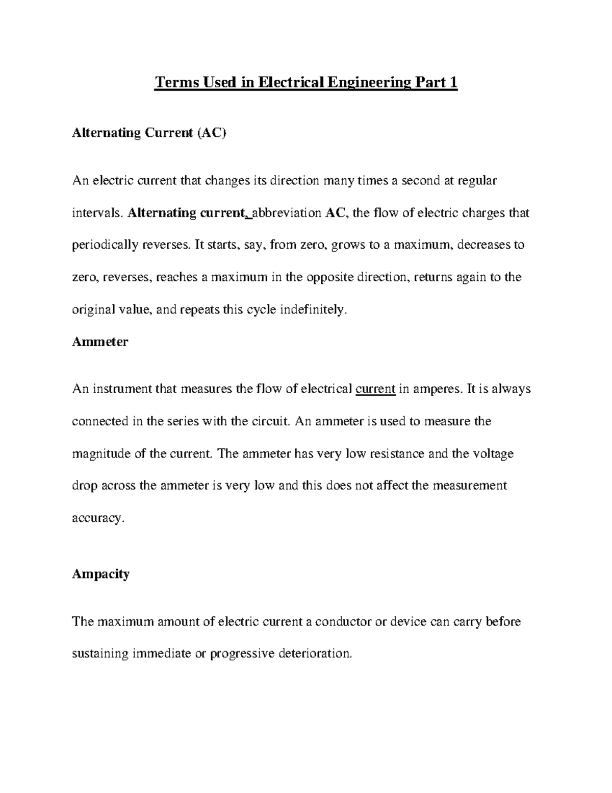Terms Used in Electrical Engineering First Part - Terms Used in Electrical Engineering Part 1 ...
