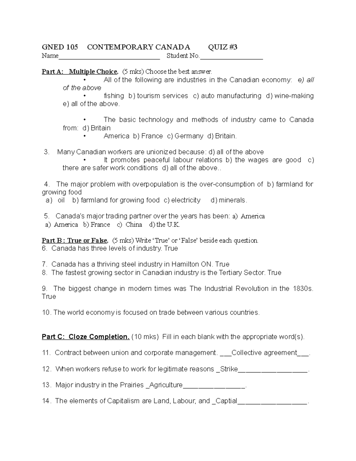 GNED 105 online QUIZ 3 - fcvvds - GNED 105 CONTEMPORARY CANADA QUIZ ...