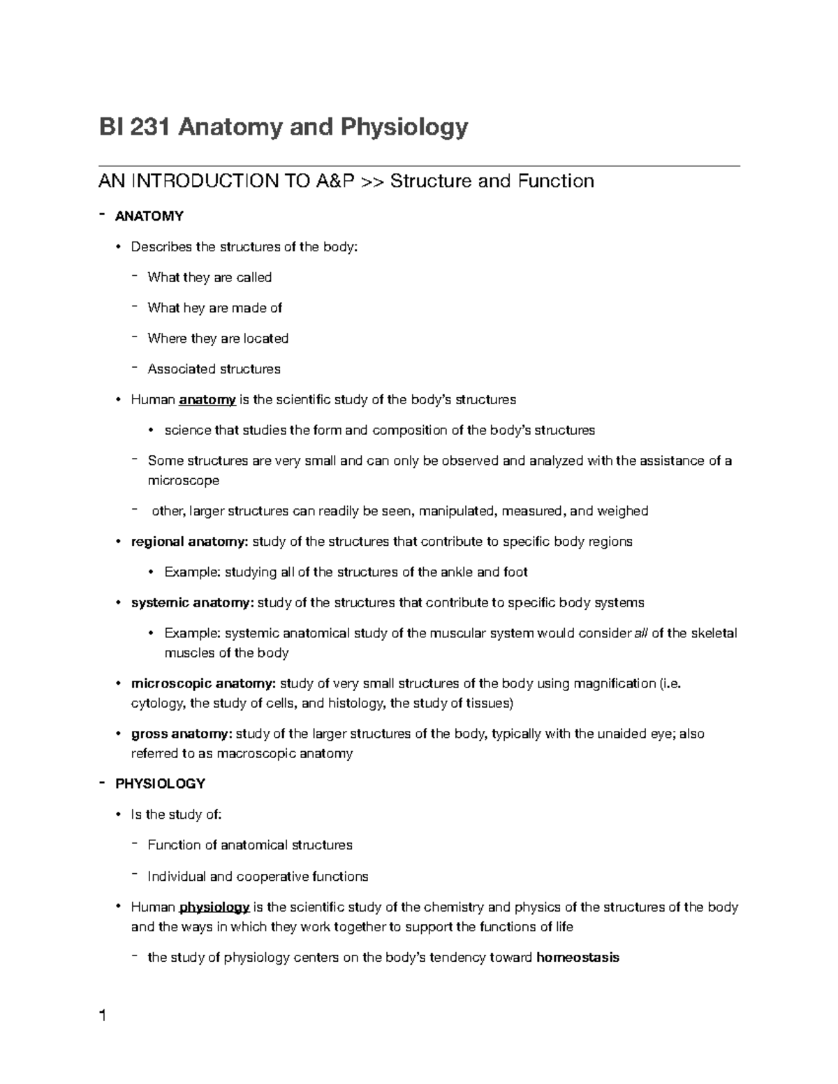 BI 231 Lecture Notes - BI 231 Anatomy and Physiology AN INTRODUCTION TO ...