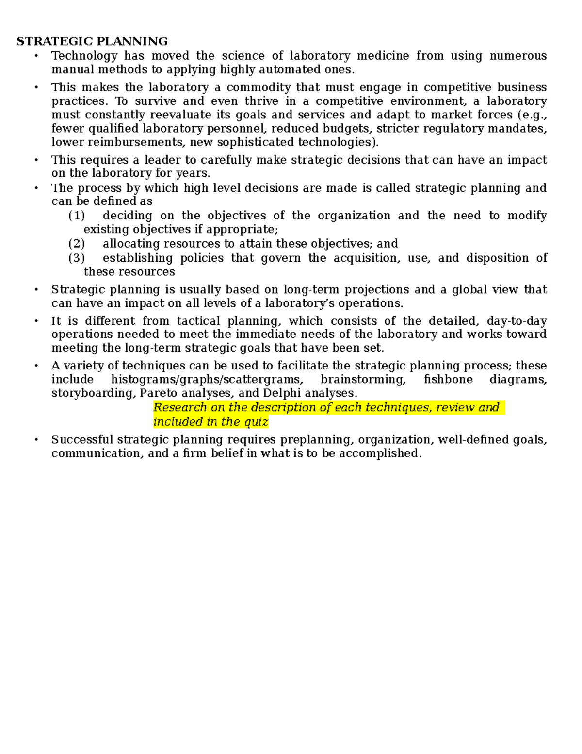 Strategic Planning - STRATEGIC PLANNING Technology has moved the ...