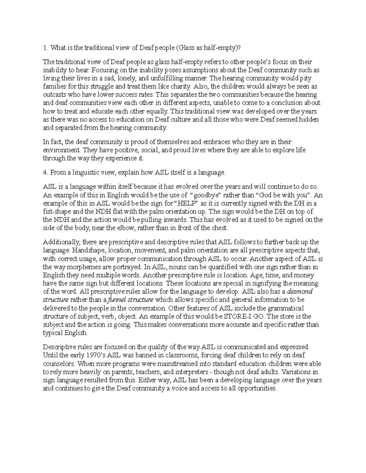 CH 1, 7 Writing - Google Docs - What is the traditional view of Deaf ...