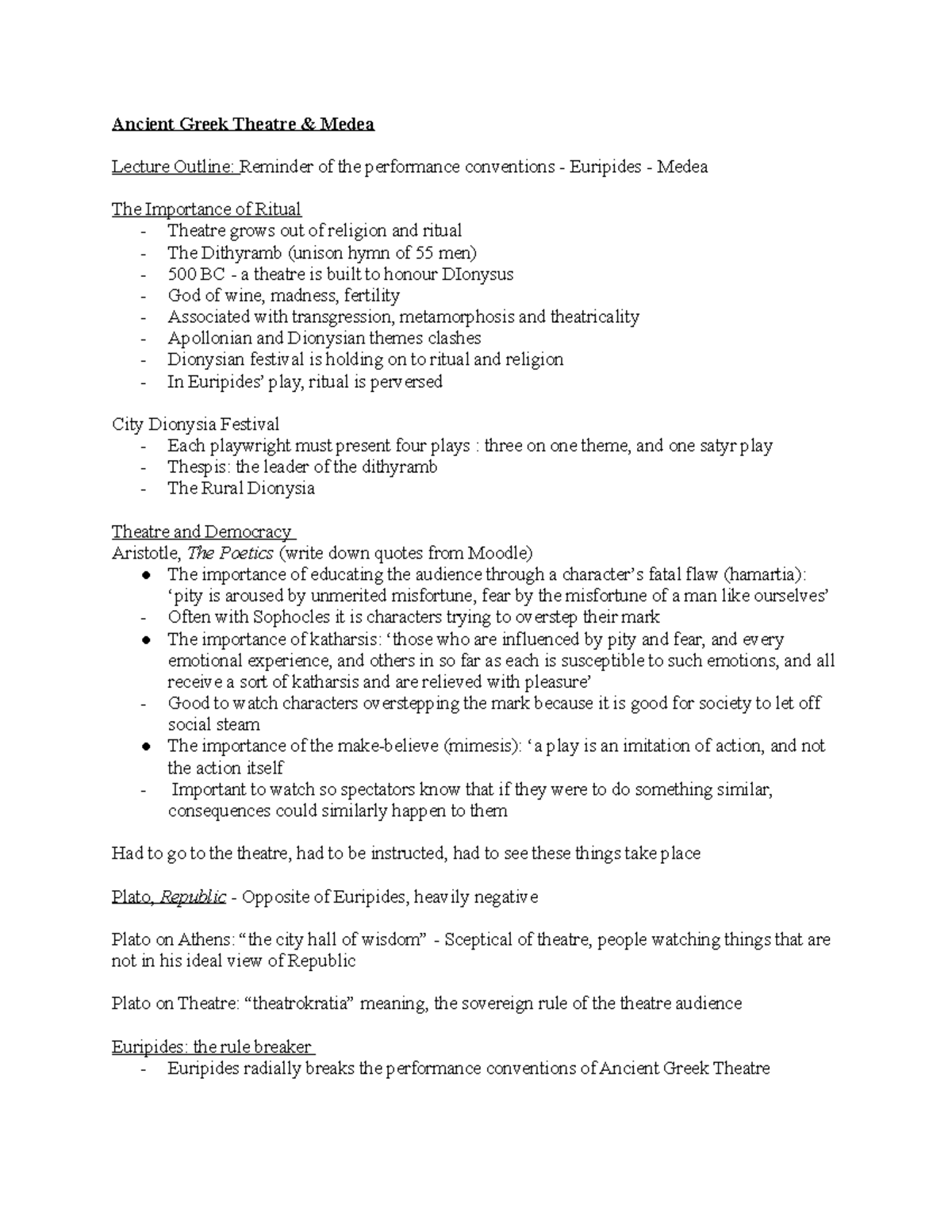 Ancient Greek Theatre and Medea - Ancient Greek Theatre & Medea Lecture ...