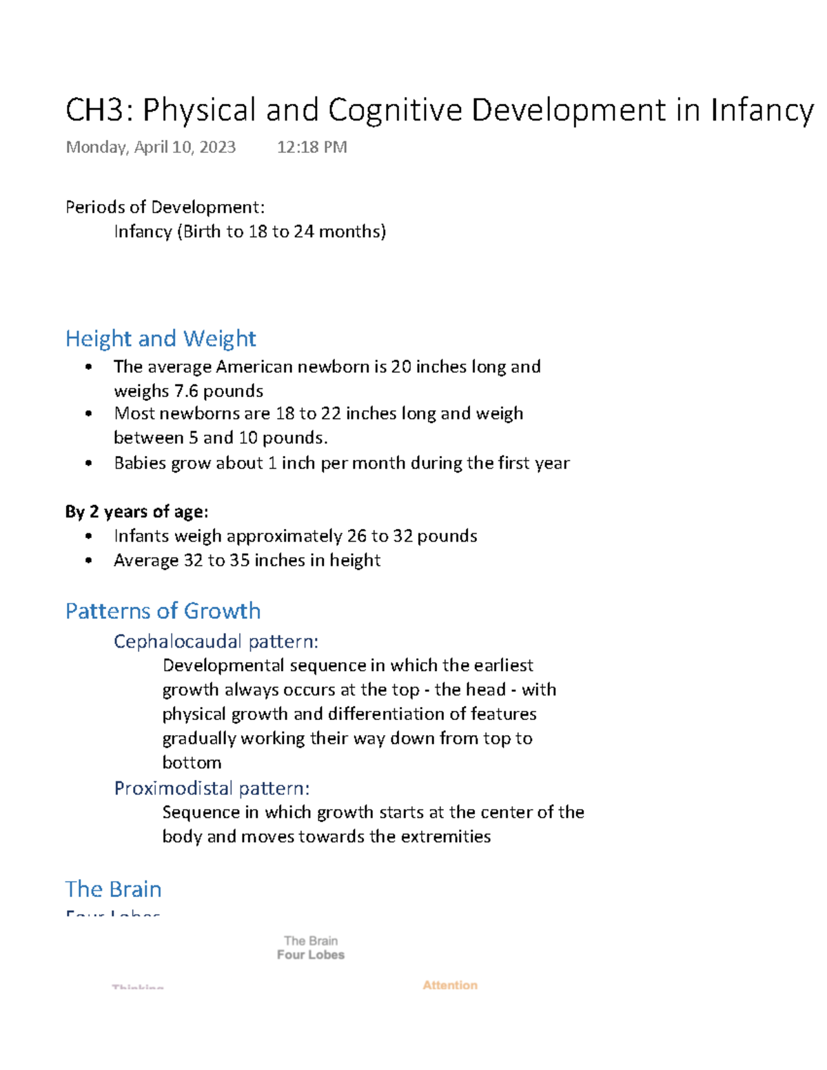 CH3 Physical and Cognitive Development in Infancy - Periods of ...