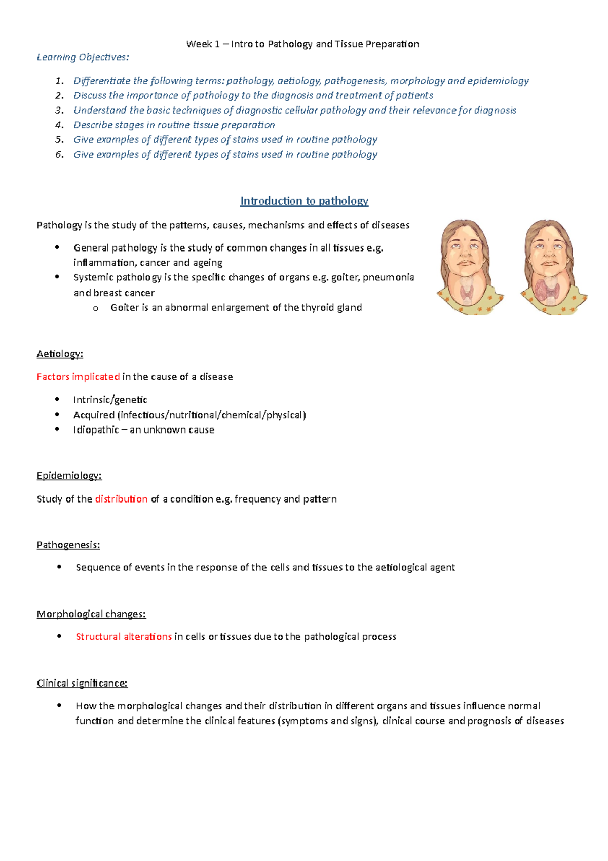 Lecture 1 - Introduction to Pathology and Tissue Preparation - Learning ...
