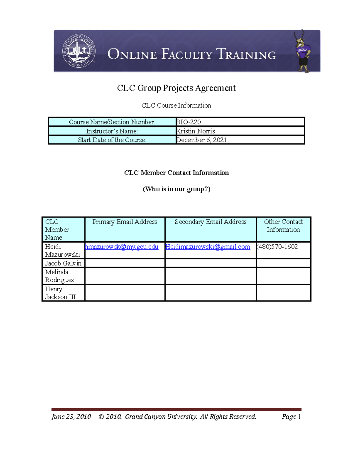 CLC Group Projects Agreement - gcu Heidimazurowski@gmail (480)570 ...