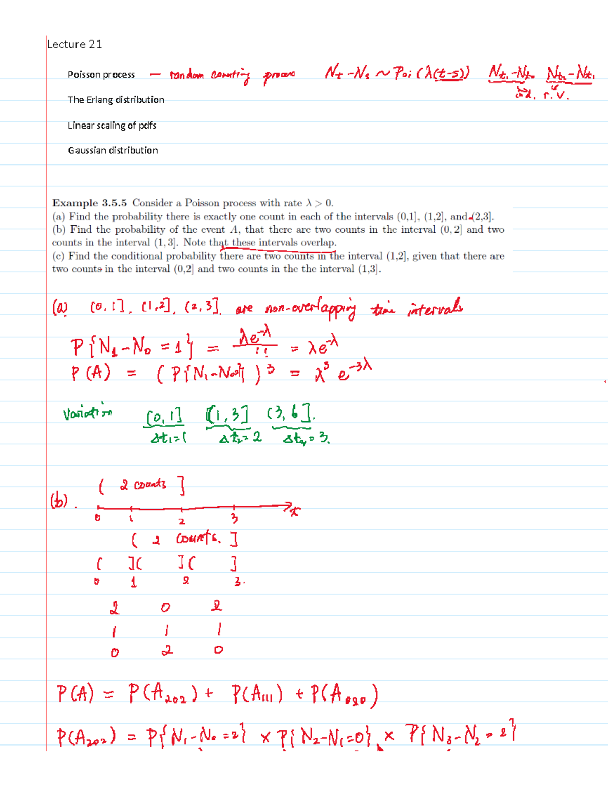 Lecture 21b - ECE 313 - Poisson process The Erlang distribution Linear scaling of pdfs Gaussian ...