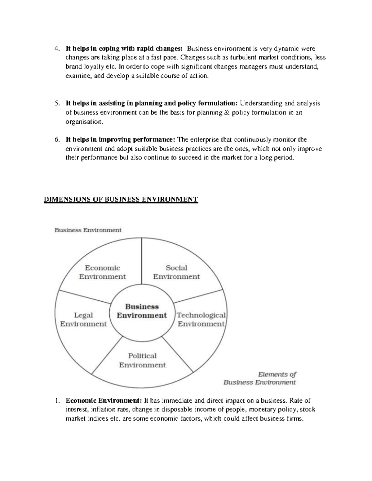 BST Chapter 3 Business Environment Notes 4 - It helps in coping with ...