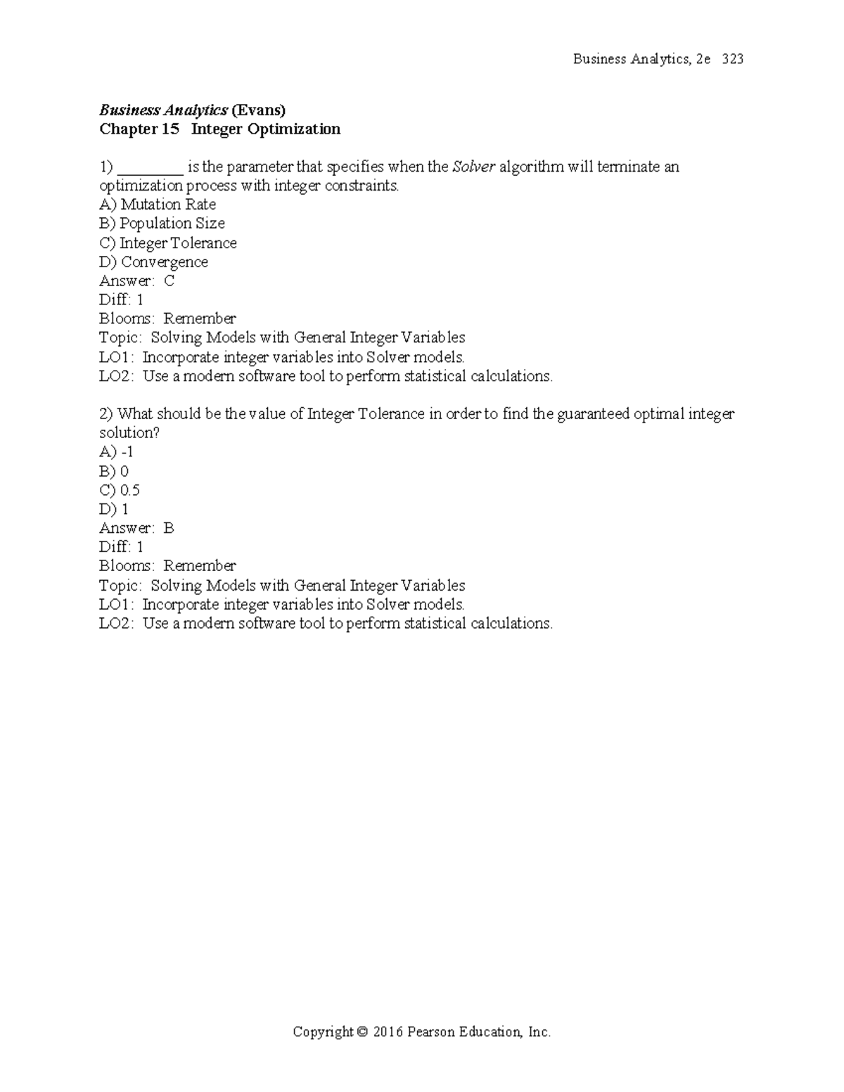 Test Bank chapter 15 - Operation management - KFUPM - Studocu