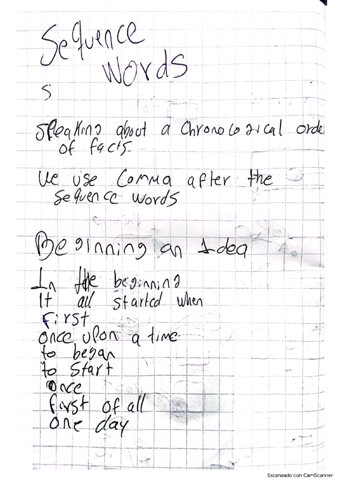 30th - Descripción - Sequence words S speakms about a Chronological ...